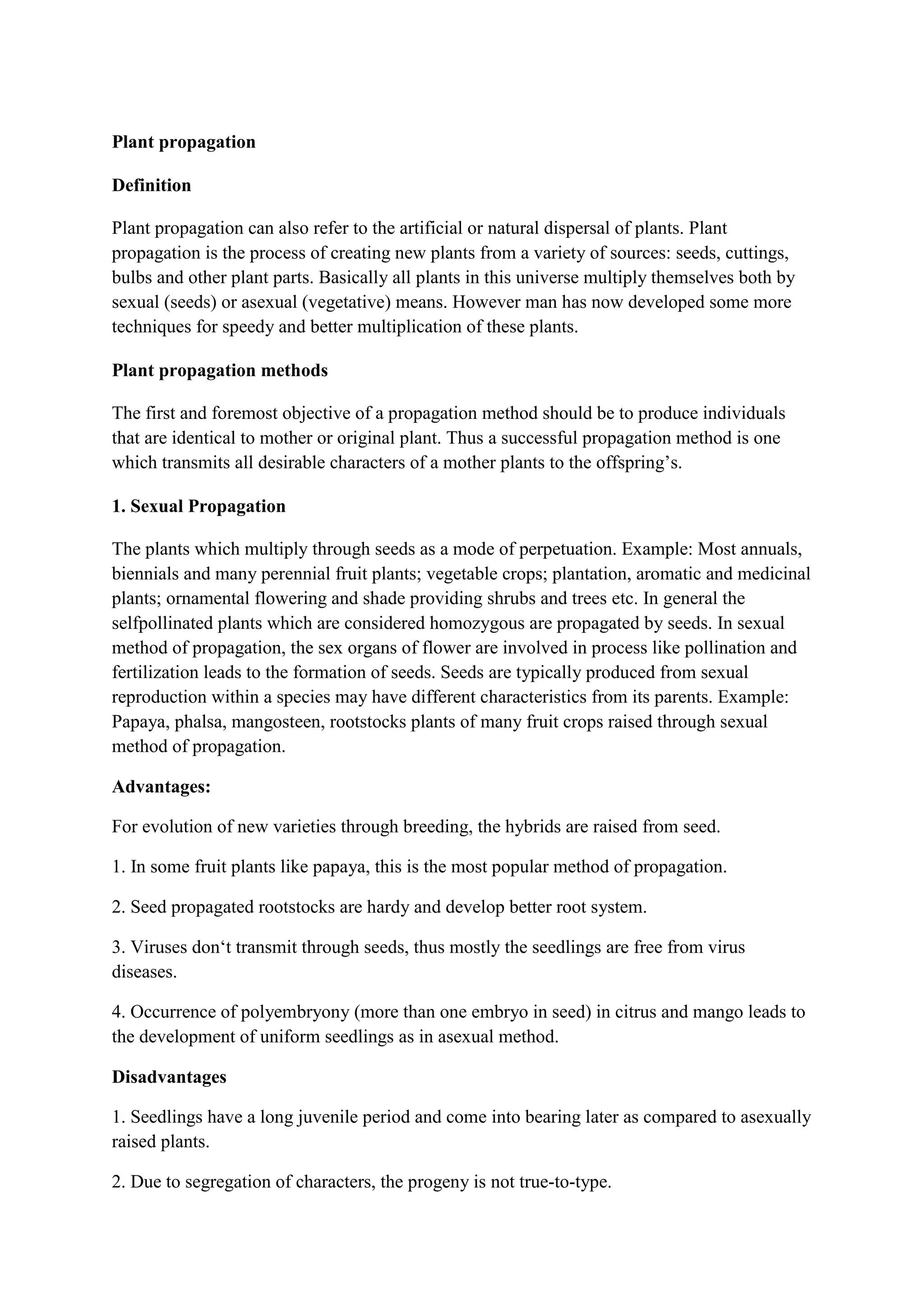 Plant propagation | PDF