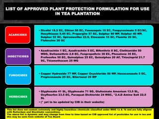 Plant protection Code in tea: A step towards safetyof Indian tea | PPTX