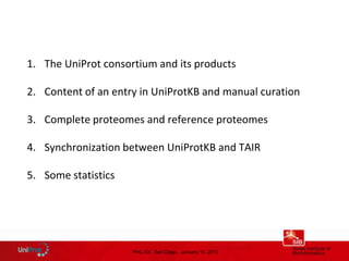 The annotation of plant proteins in UniProtKB | PPT