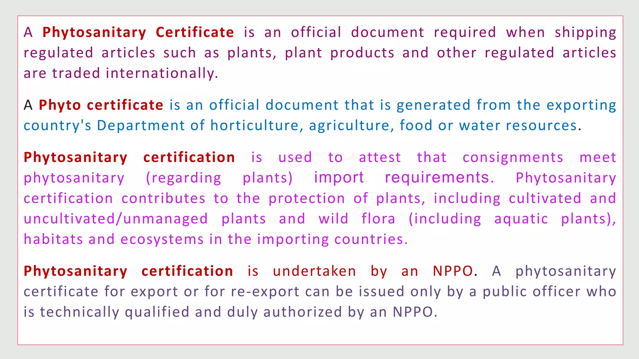 Plant quarantine and phytosanitary certification | PPTX