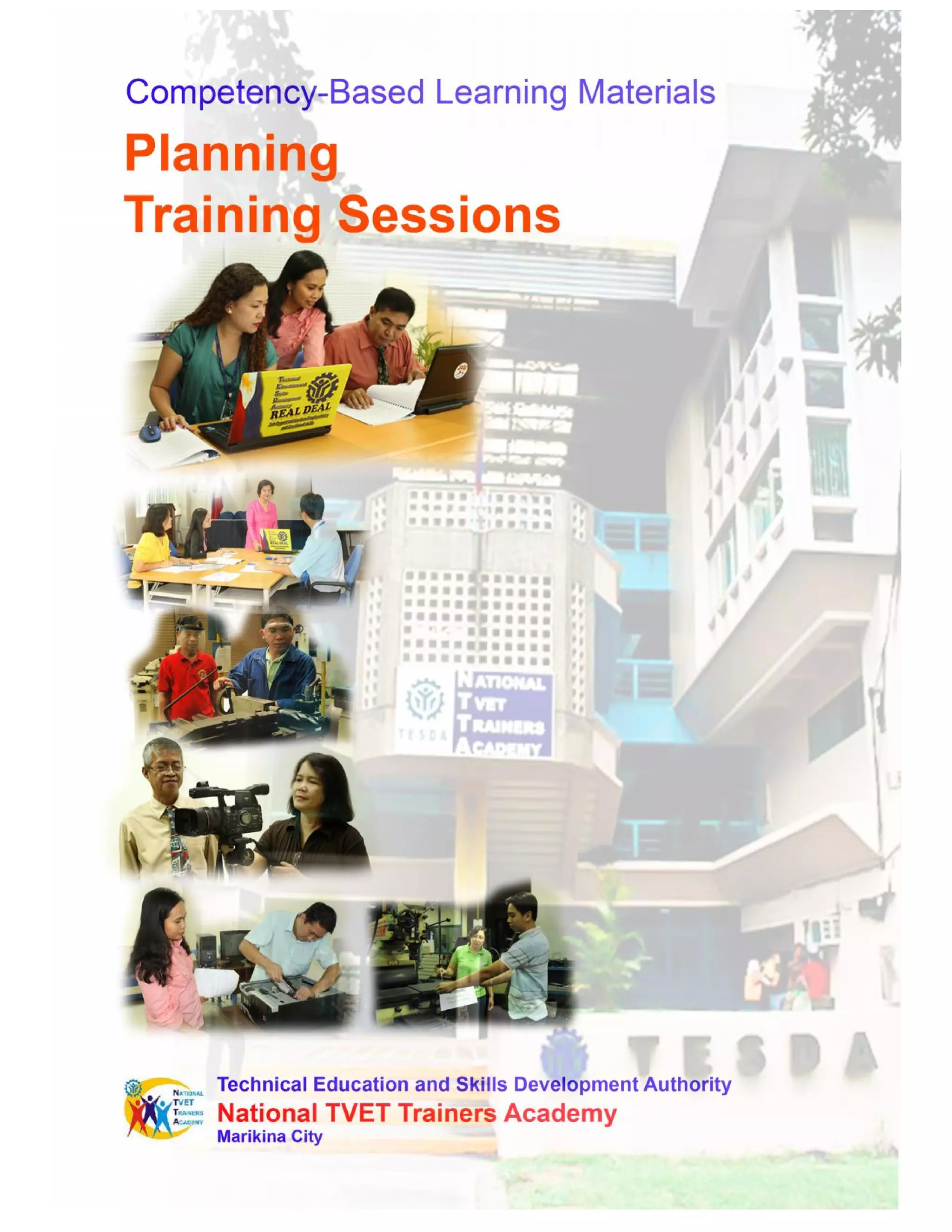 Plan training sessions | PDF