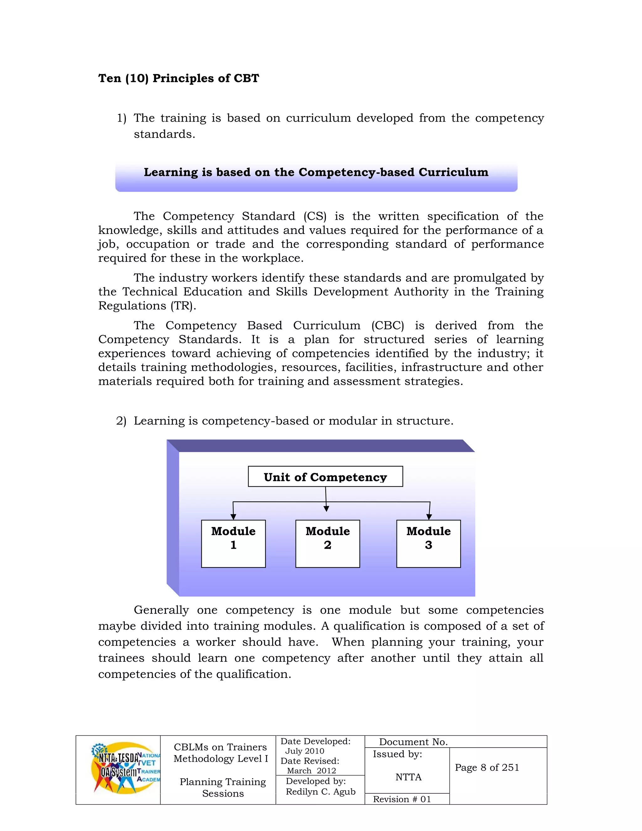 Plan training sessions | PDF