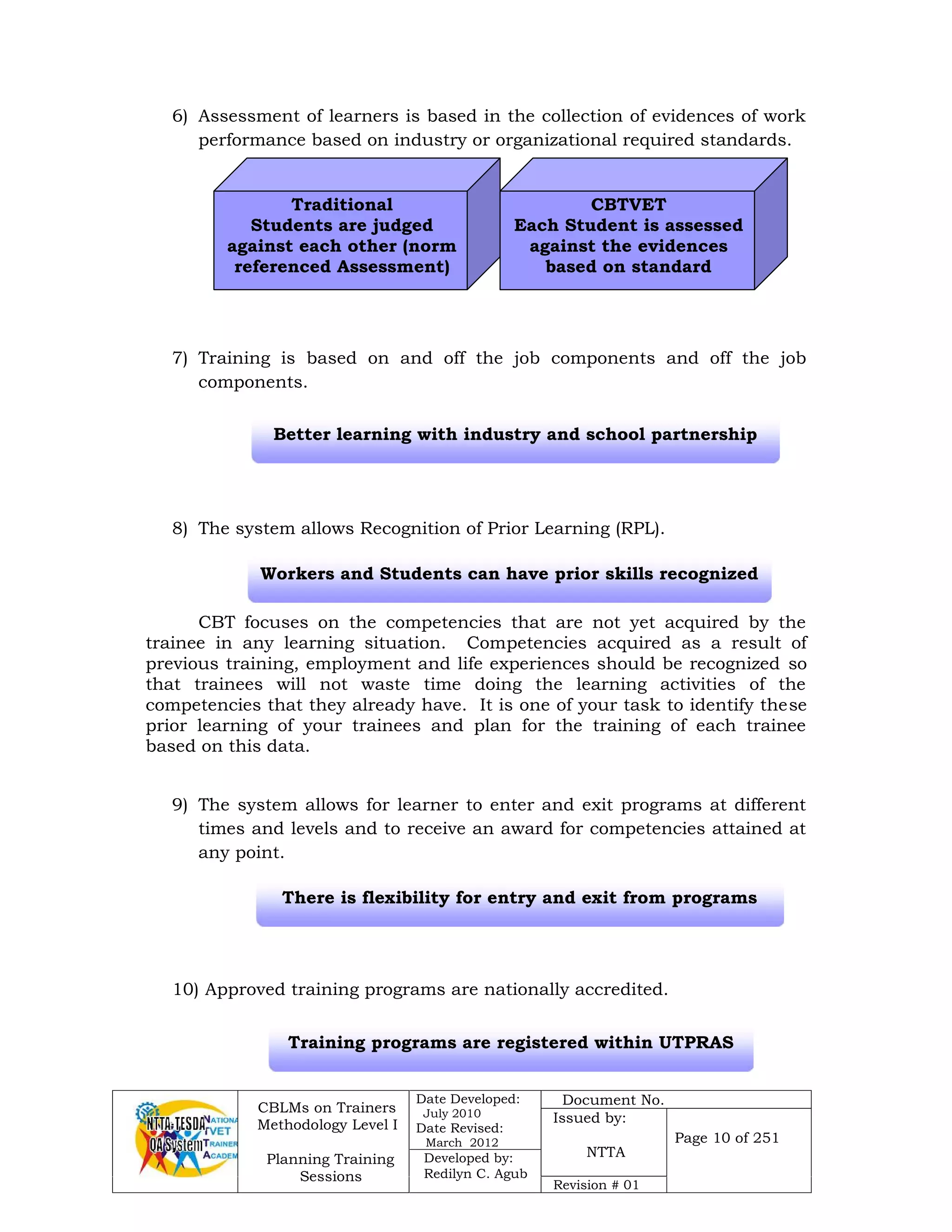Plan training sessions | PDF