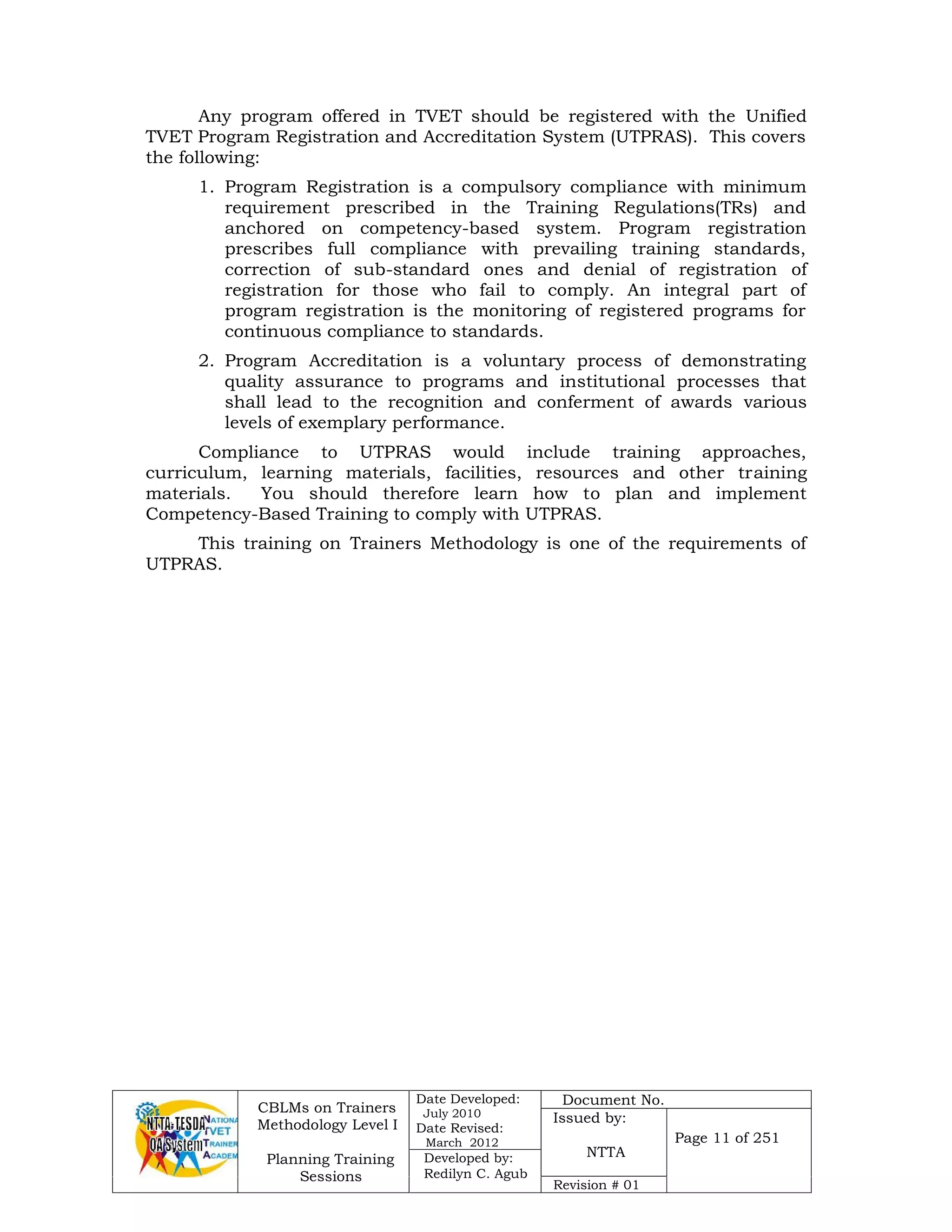 Plan training sessions | PDF