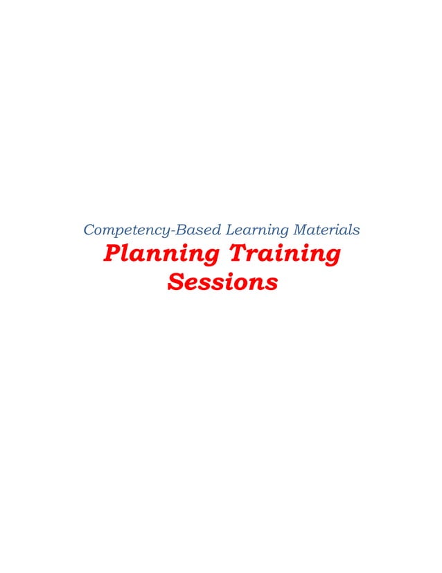 Plan training sessions | PDF