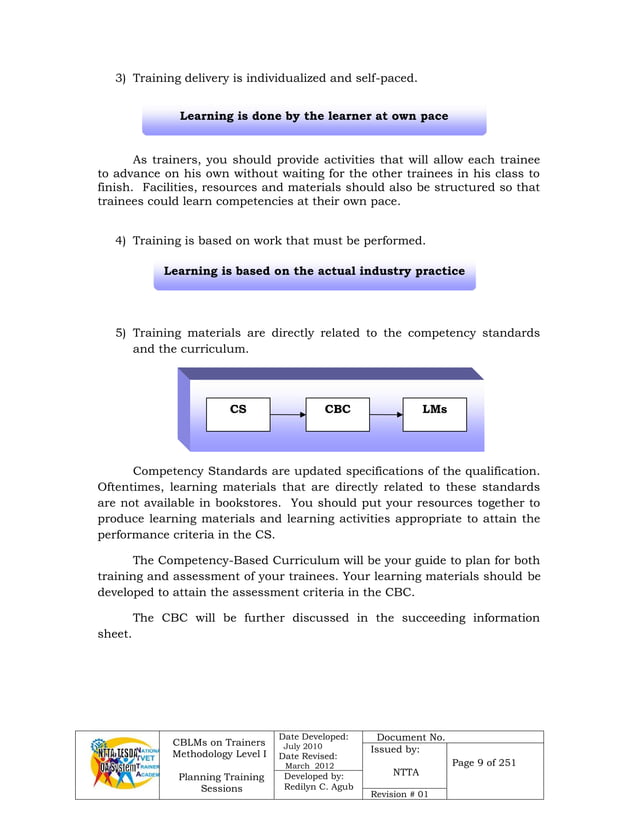 Plan training sessions | PDF