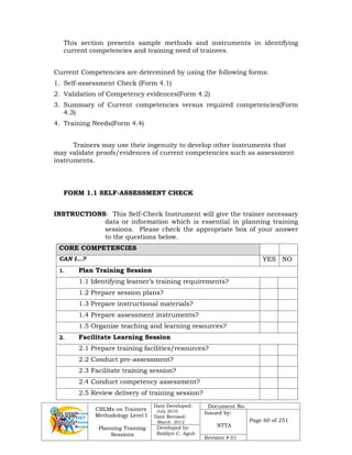 Plan training sessions | PDF