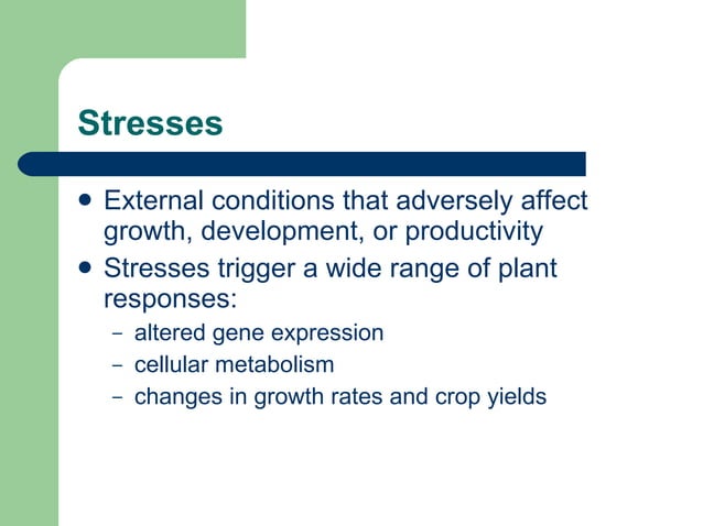 Plant response to stress | PPT