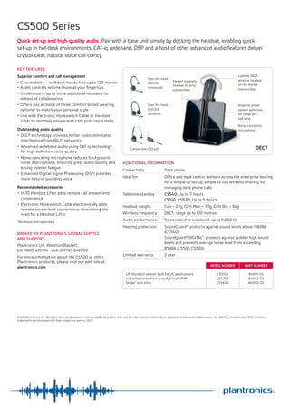 Plantronics cs500 series data sheet | PDF