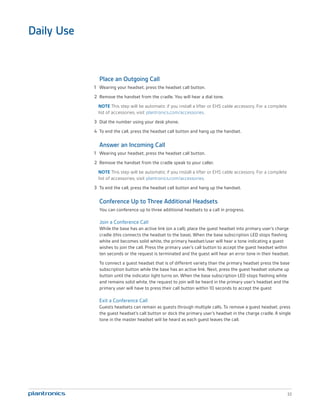 Plantronics cs540 user guide | PDF