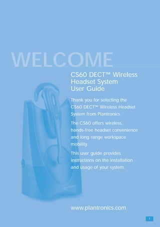 Plantronics cs60 user guide | PDF