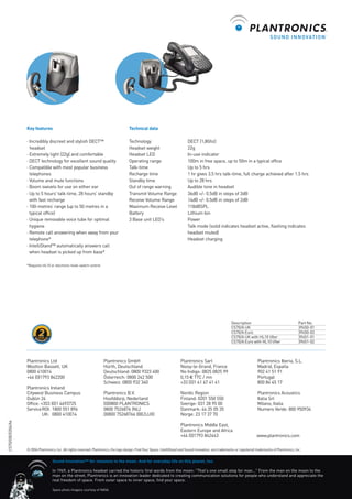 Plantronics cs70 data sheet | PDF