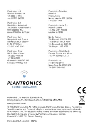Plantronics explorer 340 user guide | PDF