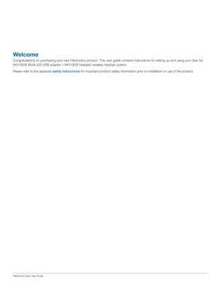 Plantronics savi go wg100 convertible bluetooth headset user guide | PDF