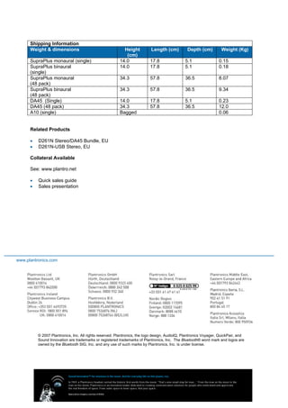 Plantronics supra plus wideband brochure | PDF