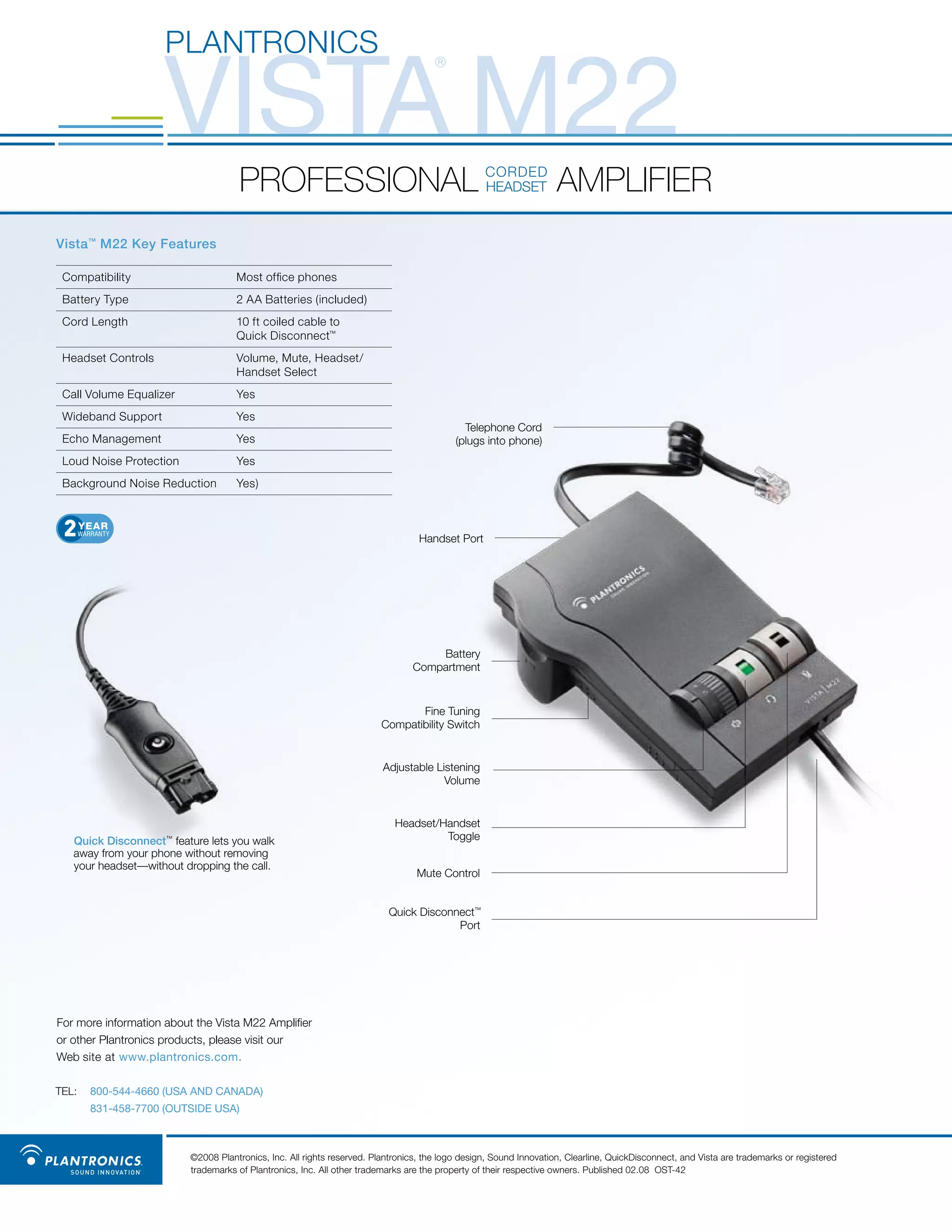 Plantronics vista m22 amplifier data sheet | PDF | Digital Audio ...