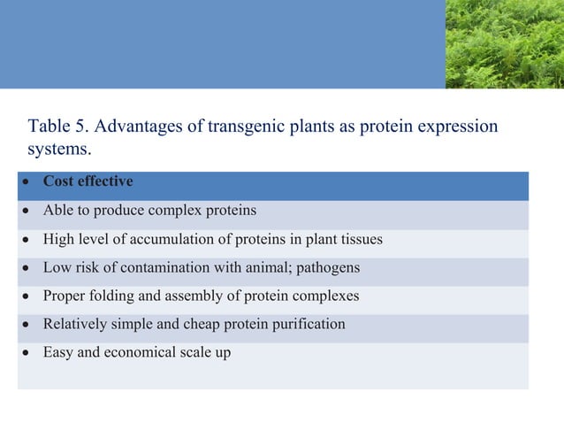 TRANSGENIC PLANTS AS SOLE SOURCE FOR BIOPHARMACEUTICALS | PPT