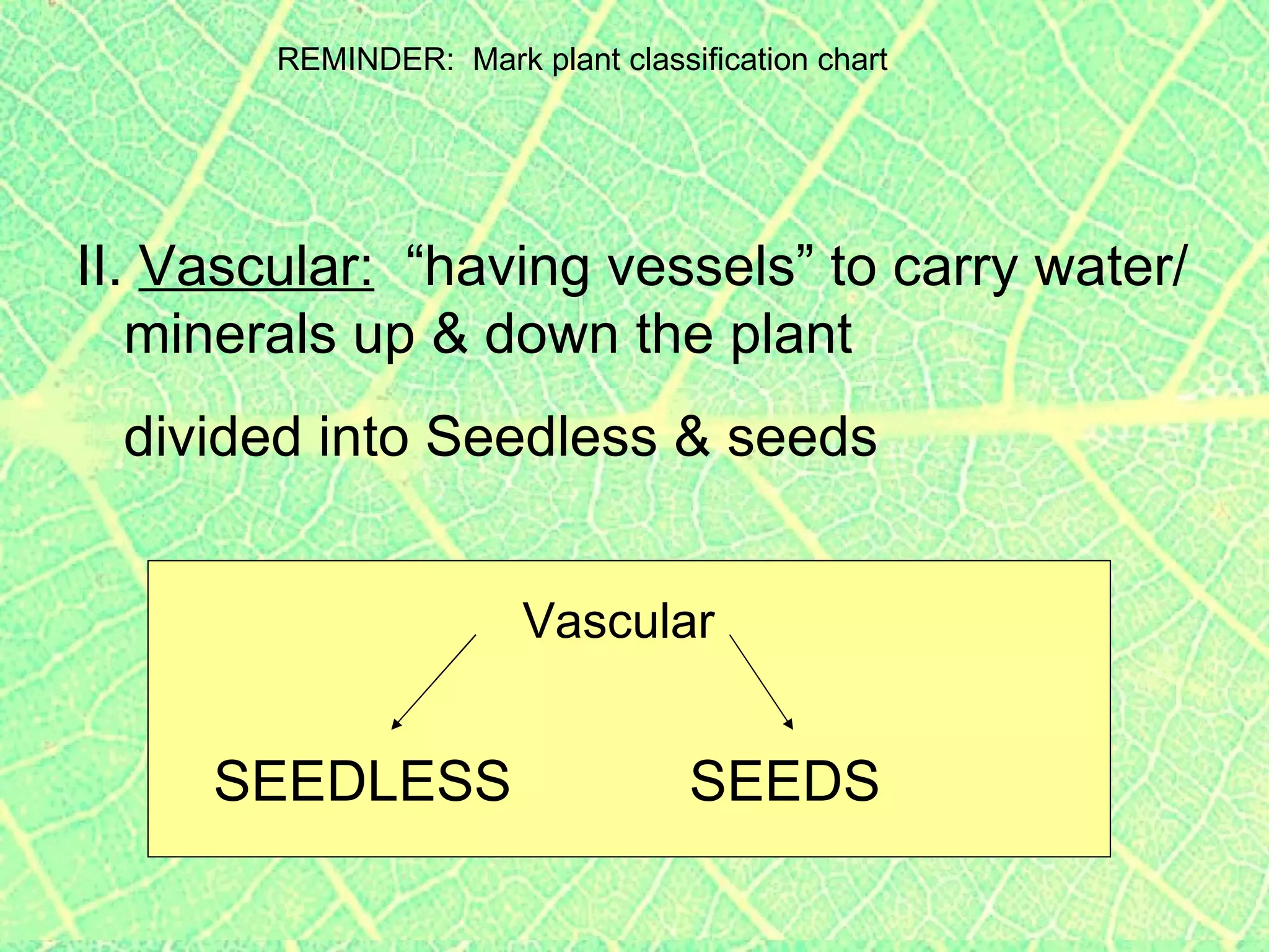 NEW STANDARDS 6th grade Plants1: classification & processes | PPT