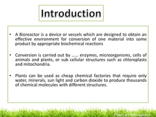 Plants as bioreactor | PPTX