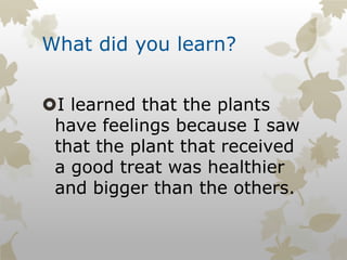 Plants emotions experiment | PPTX