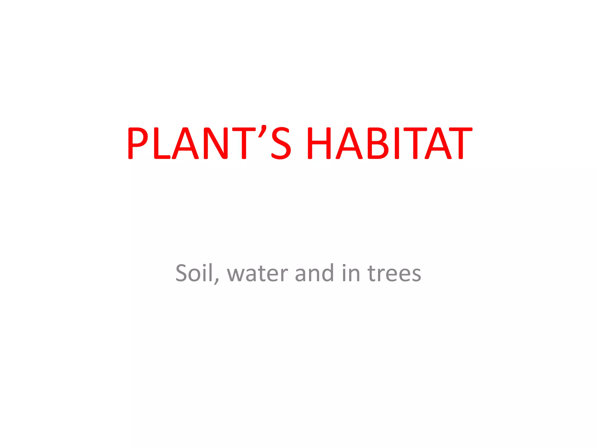 Plants habitat | PPT