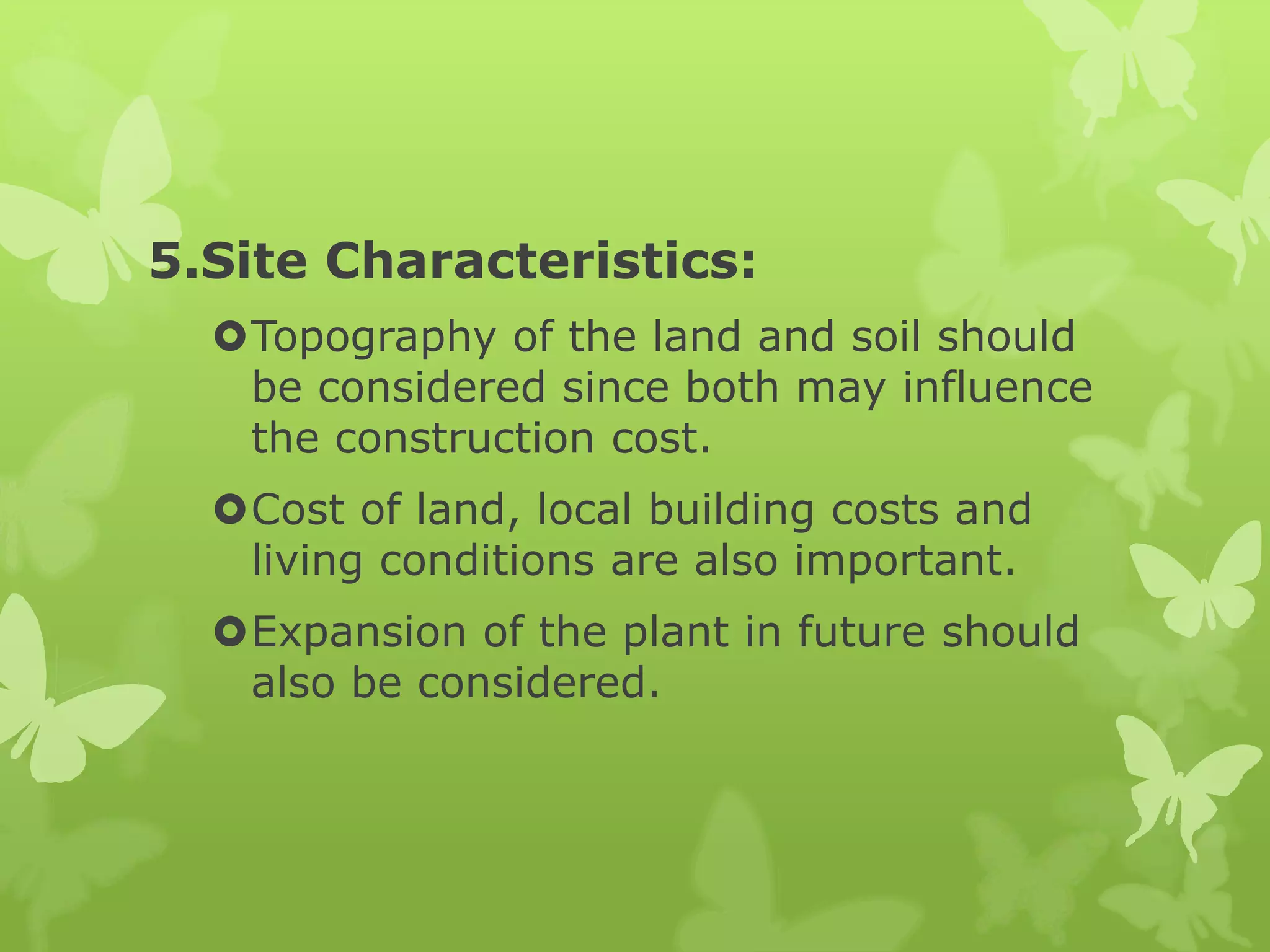 Plant site selection and layout | PPTX
