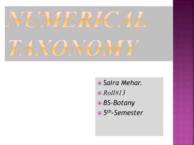 Numerical Taxonomy | PPTX