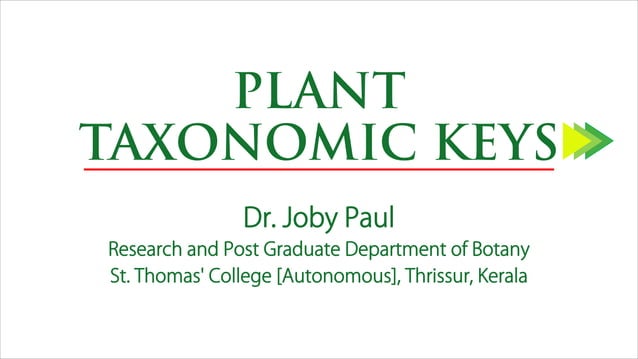 Plant taxonomic keys - Botany | PDF