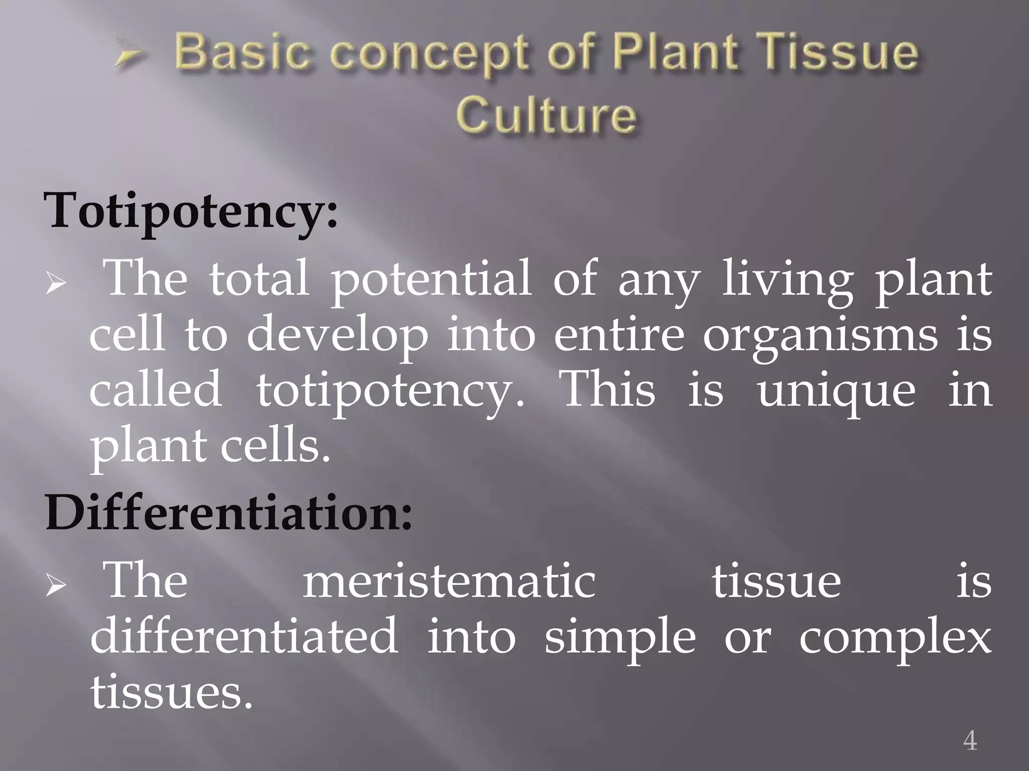 Plant tissue and culture | PPTX