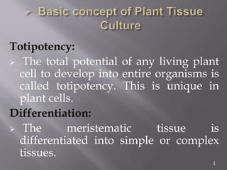 Plant tissue and culture | PPT