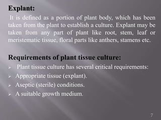 Plant tissue and culture | PPT
