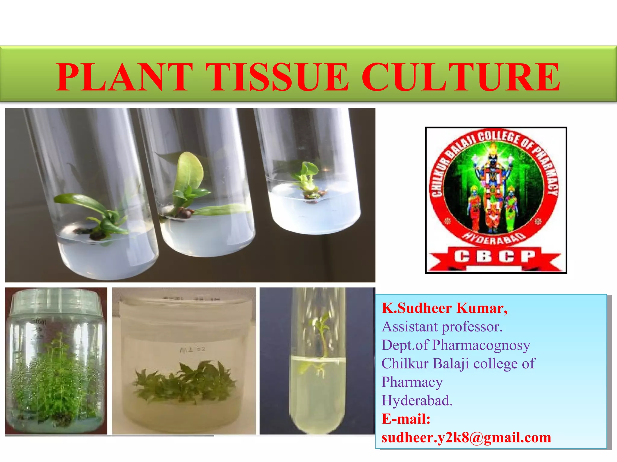 Plant tissue culture | PPT