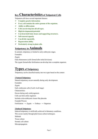 Totipotency or Plant Tissue Culture Detailed Notes | PDF