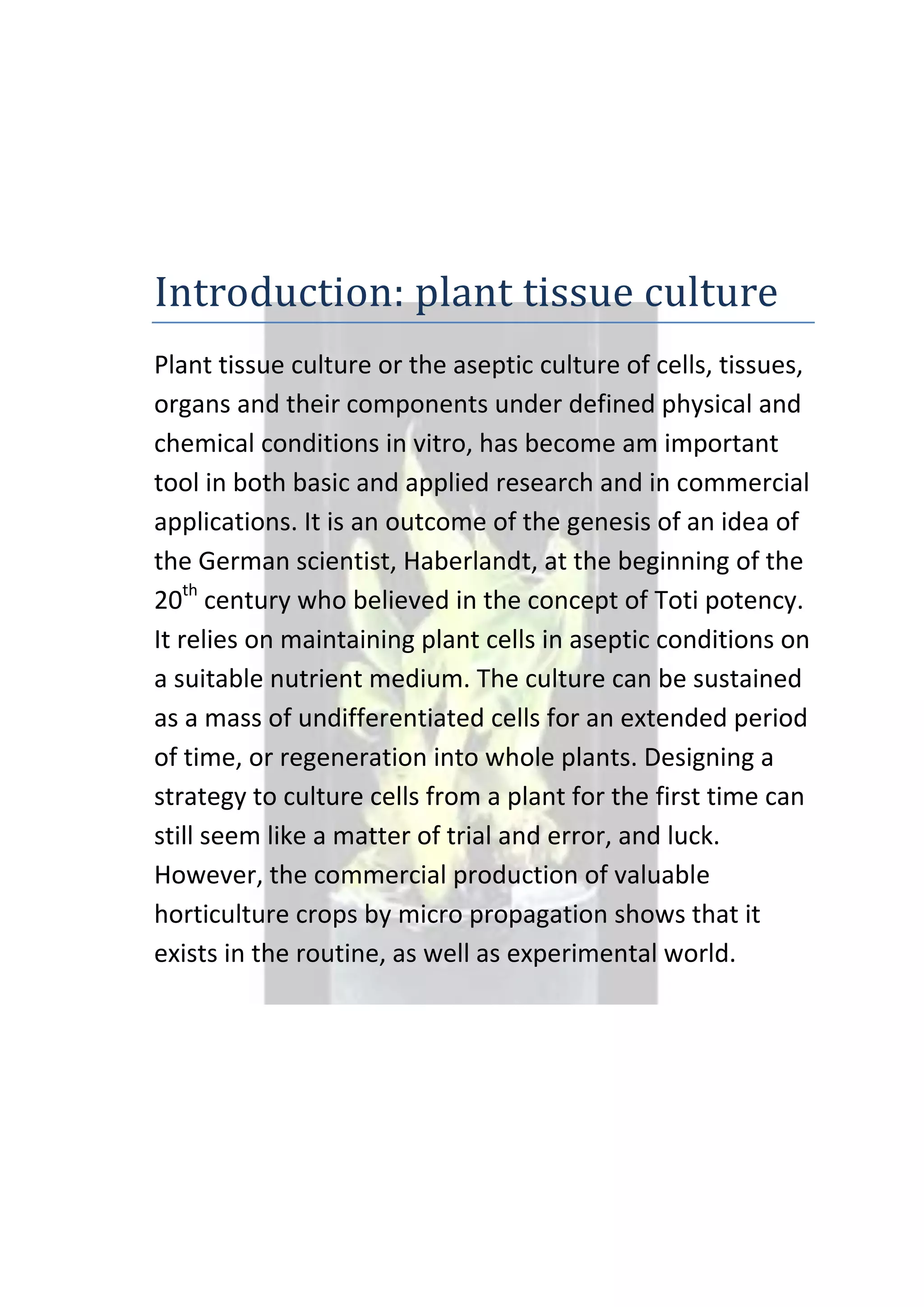 Plant tissue culture | PDF