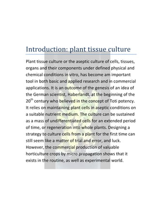 Plant tissue culture | PDF