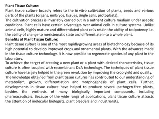 Plant tissue culture general introduction | PPTX