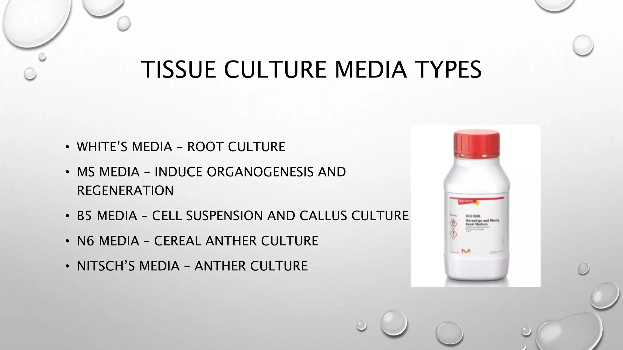 Plant tissue culture media | PPTX