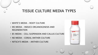 Plant tissue culture media | PPTX