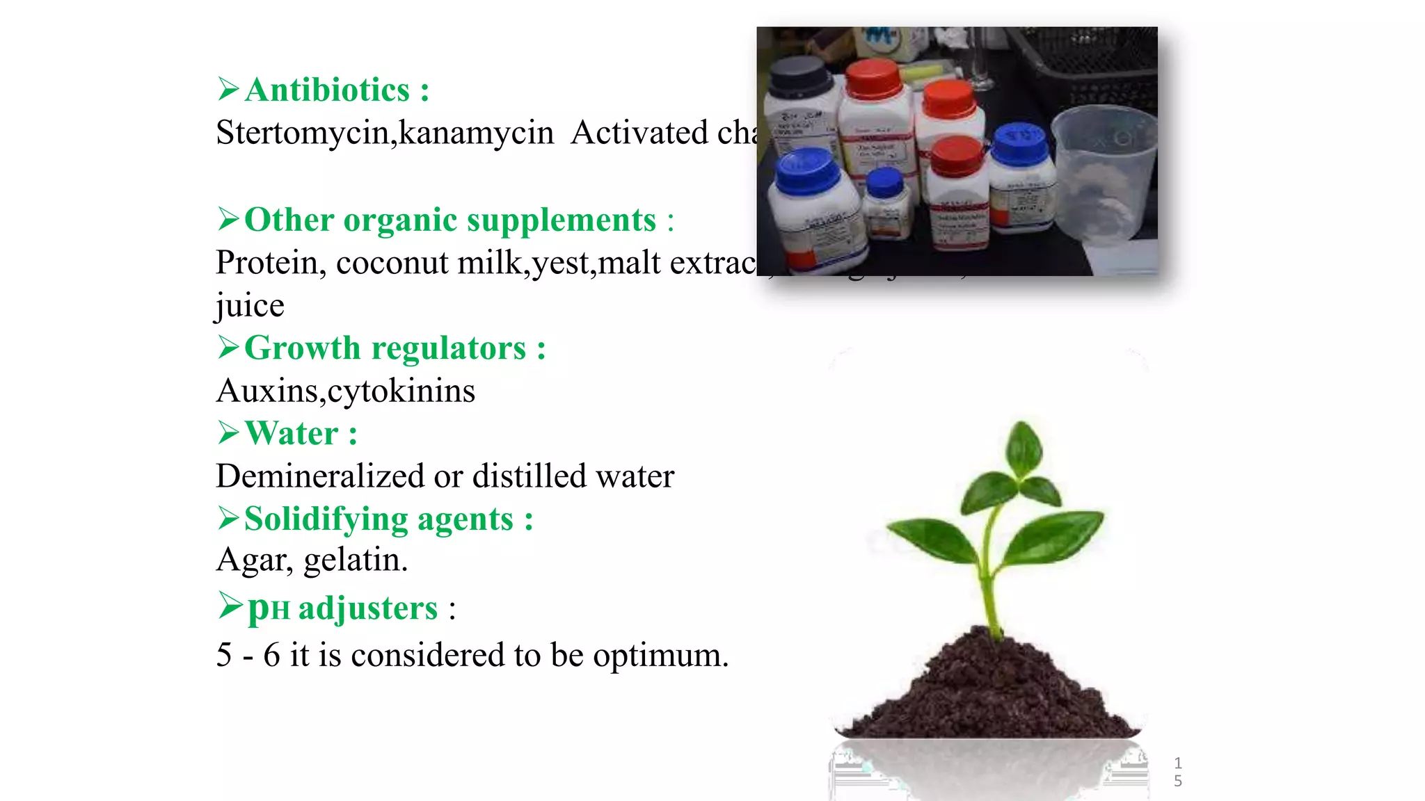 Plant tissue culture media components | PPT
