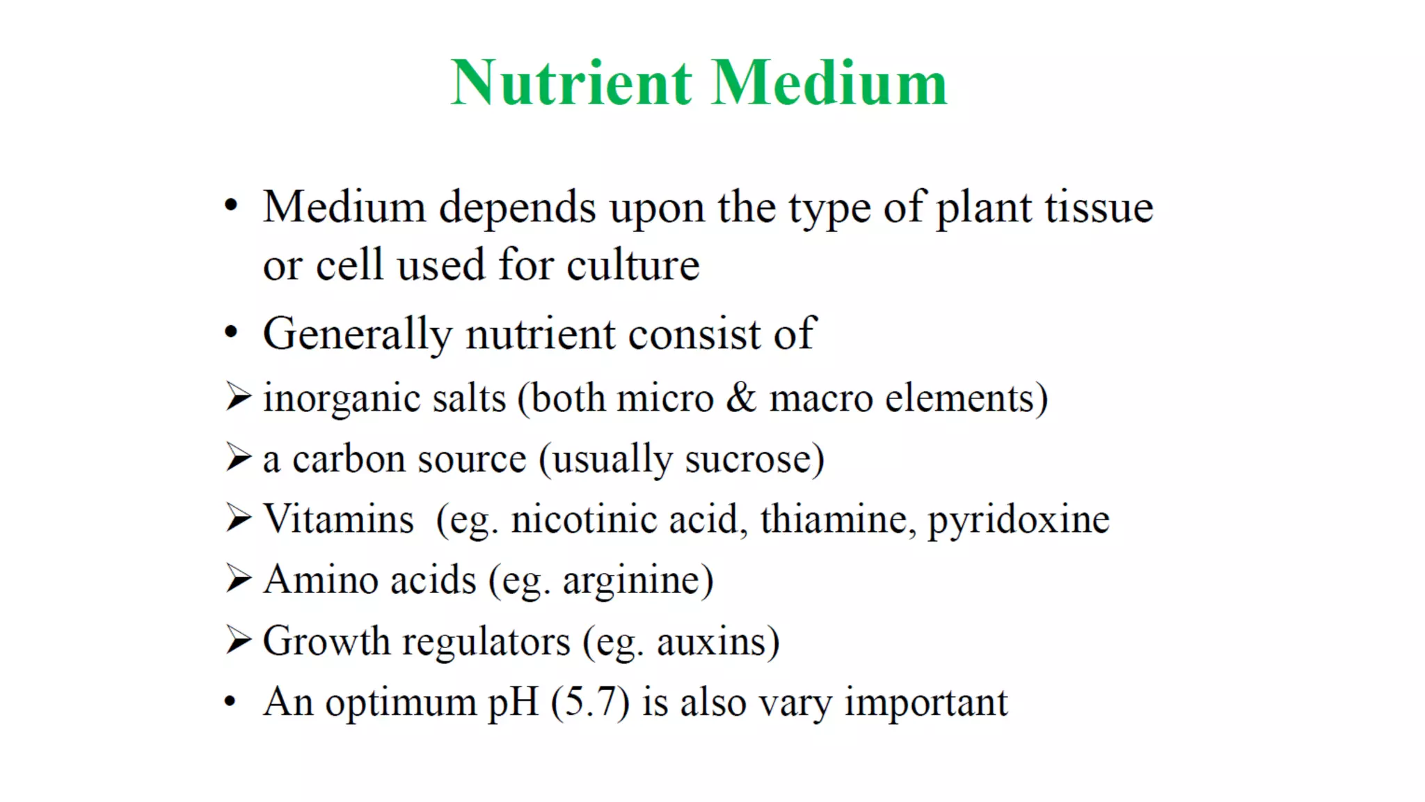 Plant tissue culture media components | PPT