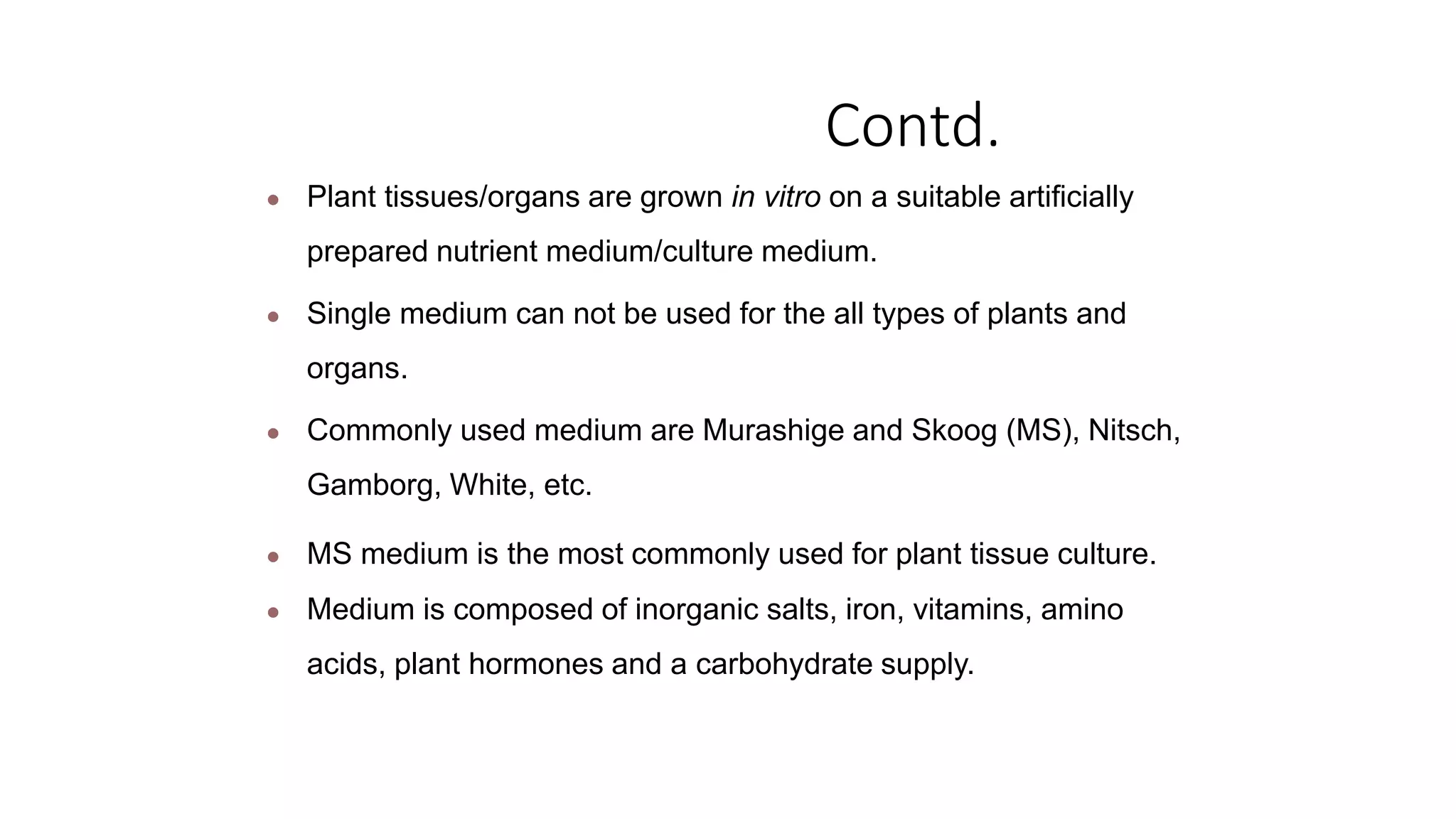 Plant tissue culture media components | PPT