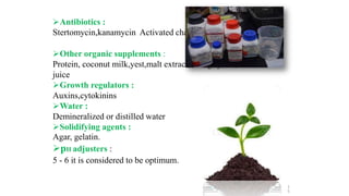 Plant tissue culture media components | PPT
