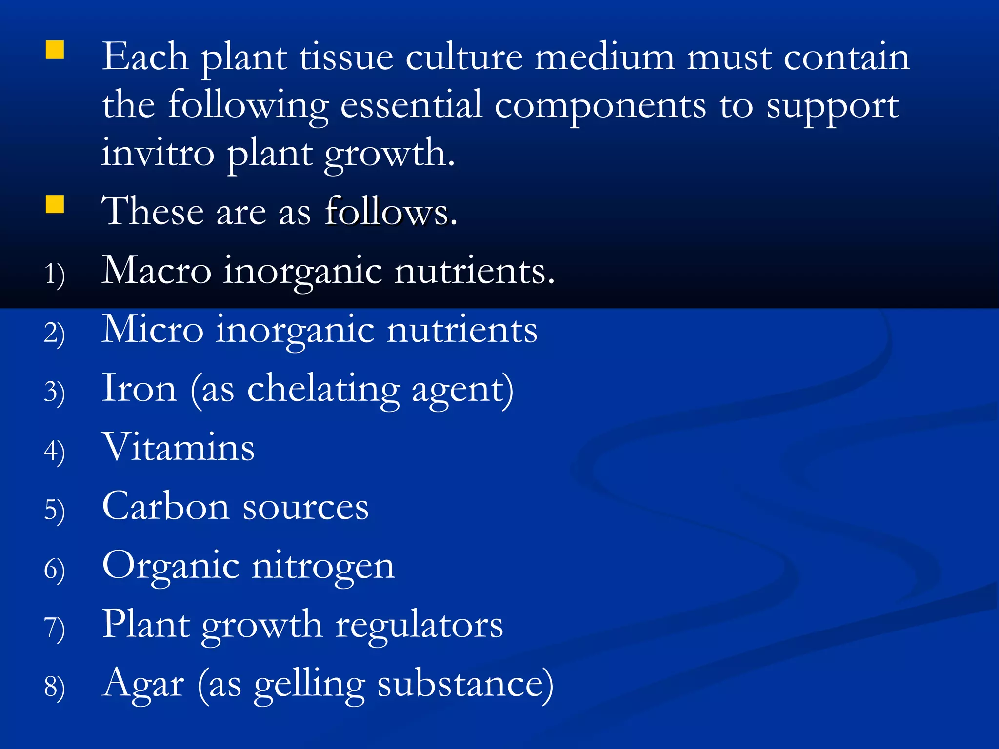 Plant tissue culture medium | PPT