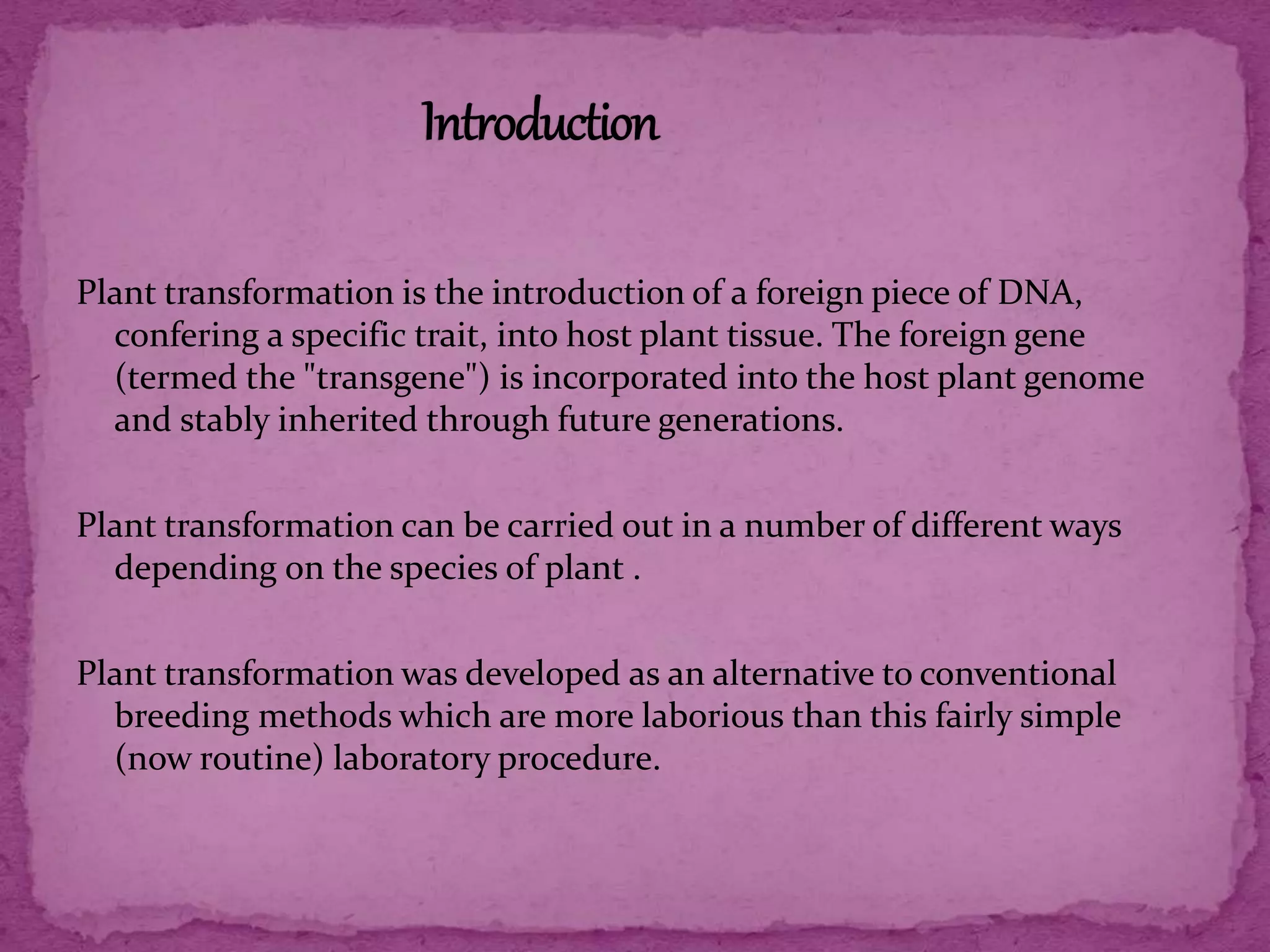Plant transformaation technology, all techniques | PPTX