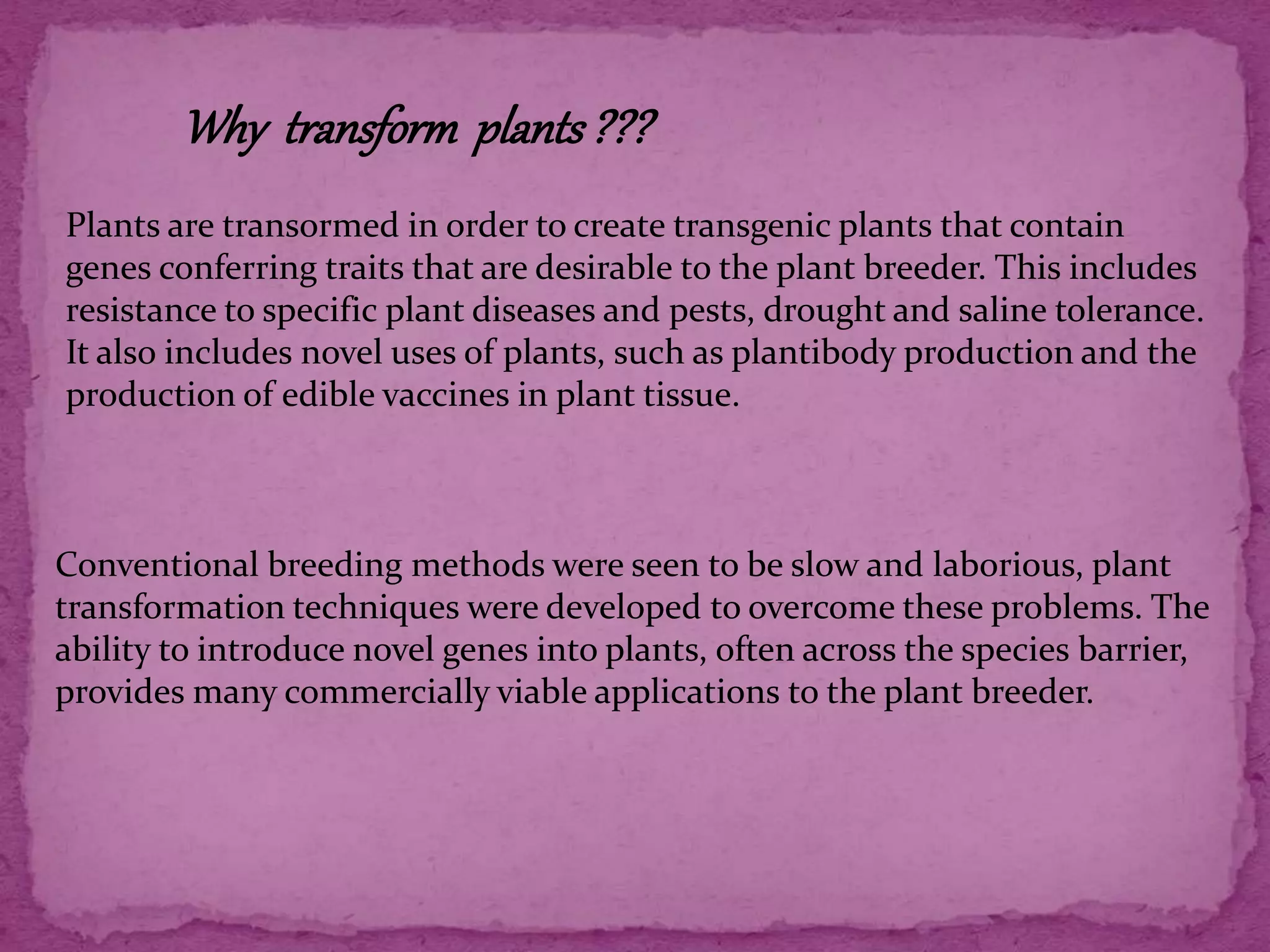 Plant transformaation technology, all techniques | PPTX