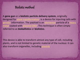 Plant transformaation technology, all techniques | PPTX