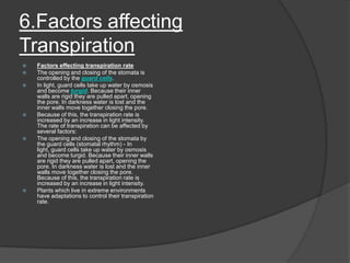 Plant transpiration | PPTX