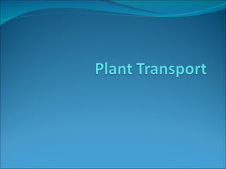 Plant transport ppt | PPT