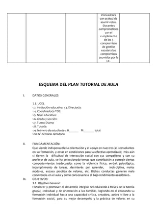 PLAN TUTORIAL DE AULA 2018 | DOCX