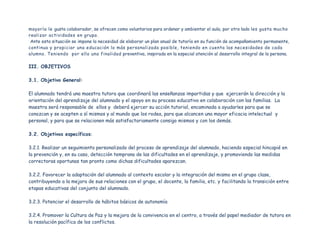 PLAN de tutoria del aula para primer grado | DOCX